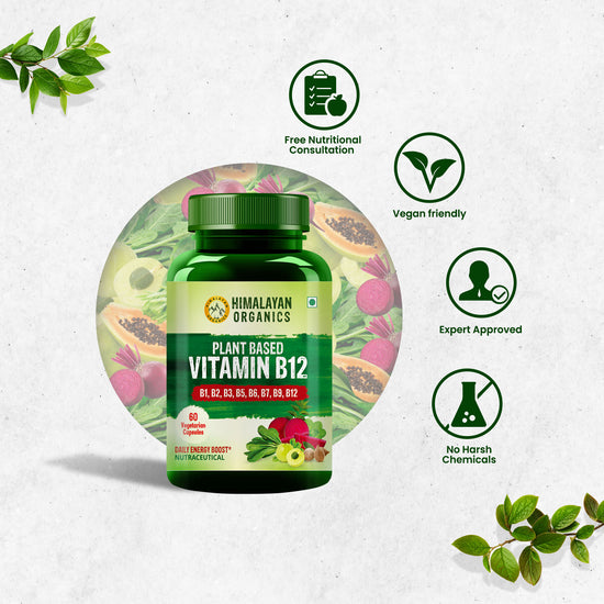Himalayan Organics Plant Based Vitamin B12 Natural- 60 Veg Capsules ...