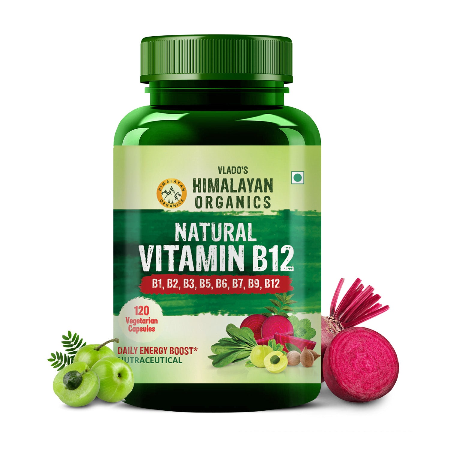 Himalayan Organics Plant-Based Vitamin B12 | For Brain, Muscle, Nerves ...