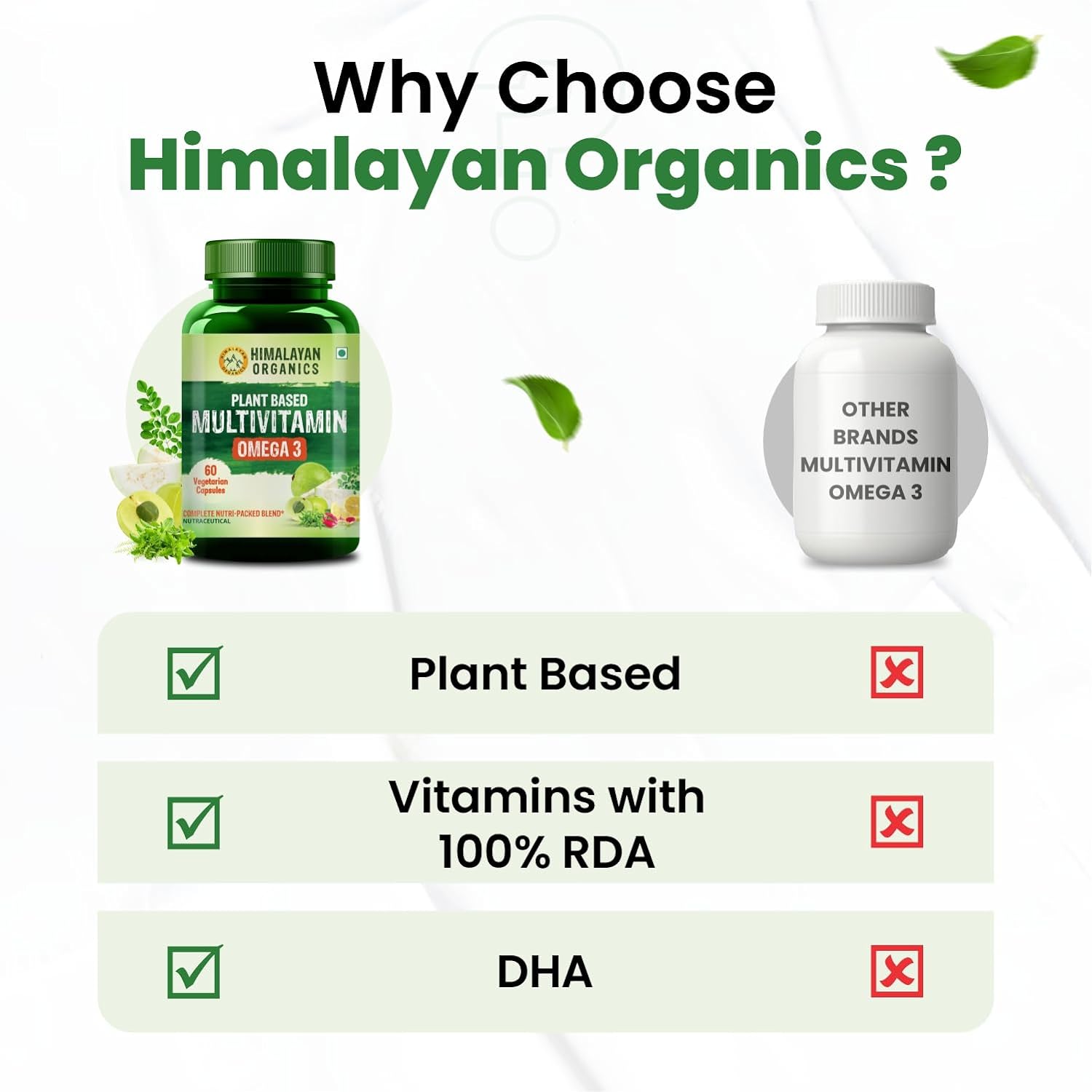 Vlado's Himalayan Organics Plant Based Vegan Omega-3 with Multivitamin ...