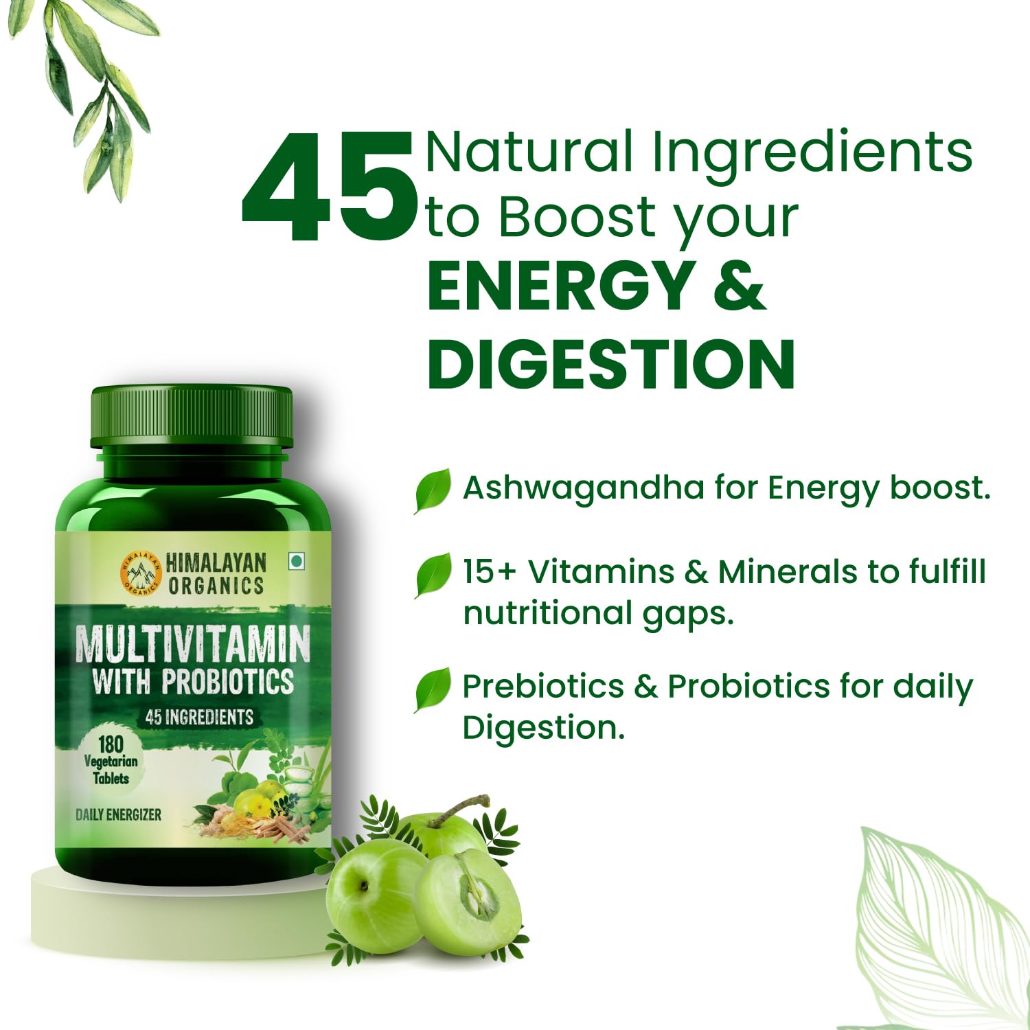 Himalayan Organics Multivitamins For Women And Men With Probiotics The