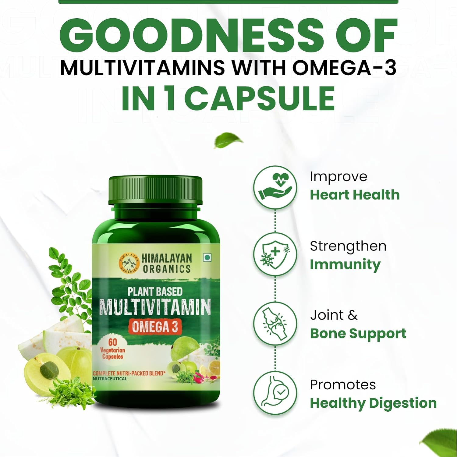 Vlado's Himalayan Organics Plant Based Vegan Omega-3 with Multivitamin ...