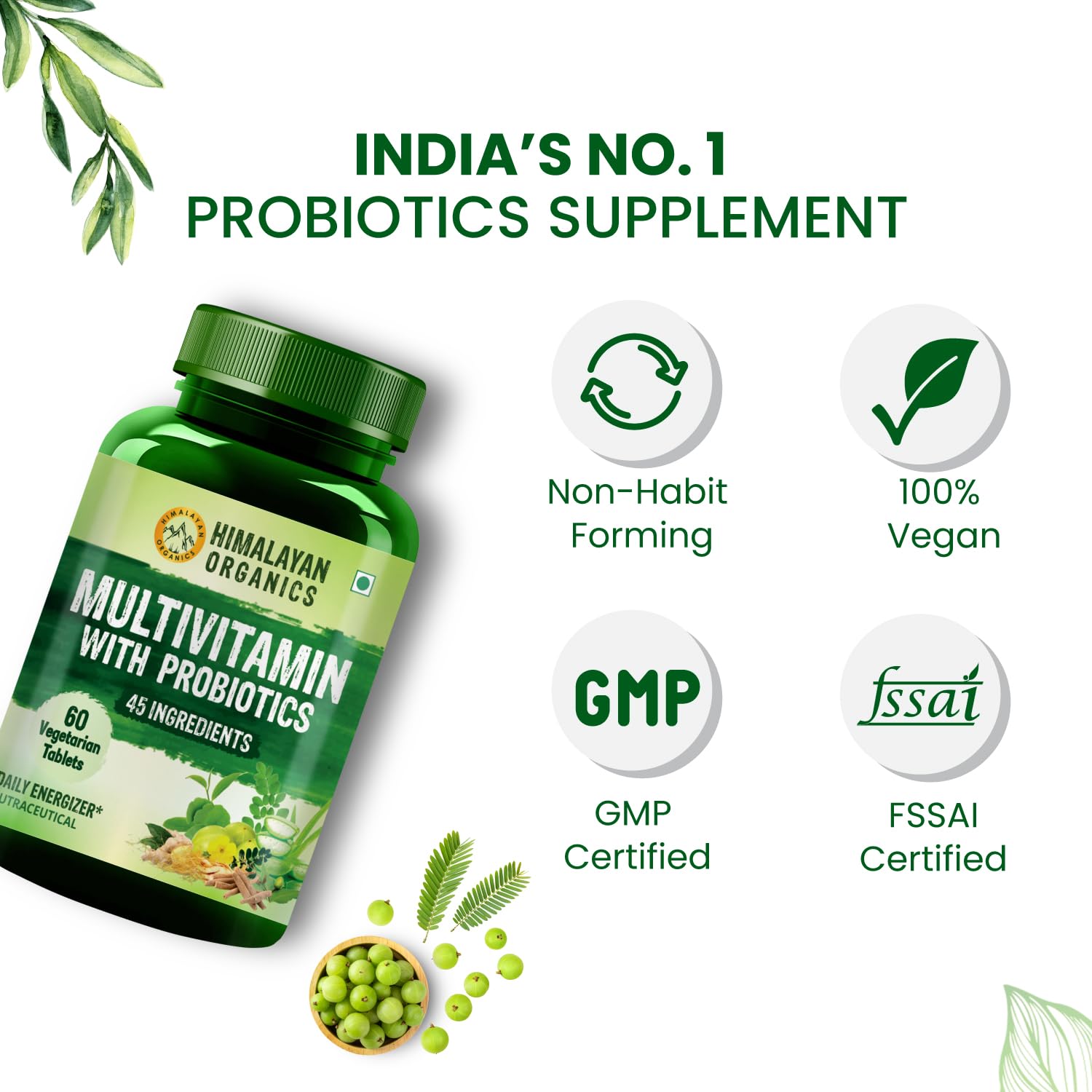 Multivitamin With Probiotics Supplement Best For Hair Energy And Skin