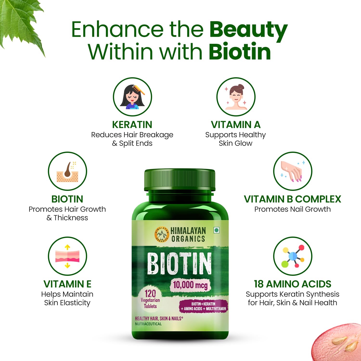 Biotin for Skin Hair and Nails added with Keratin and Amino Acids – The ...