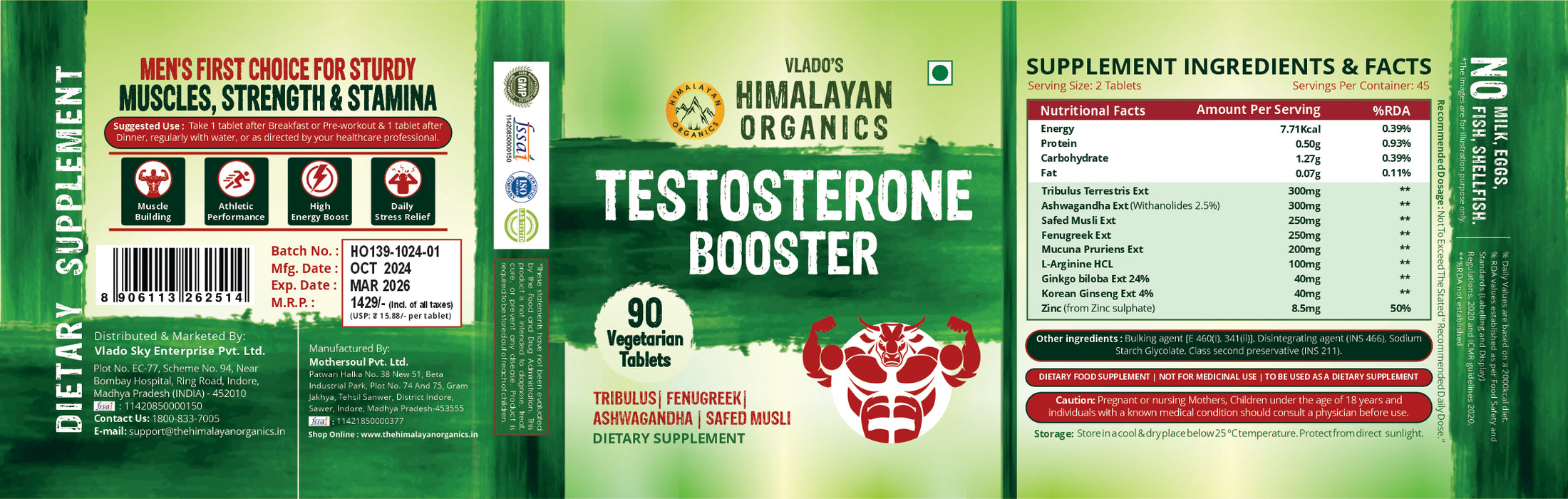 Himalayan Organics Testosterone Booster Tablets for Energy Boost ...