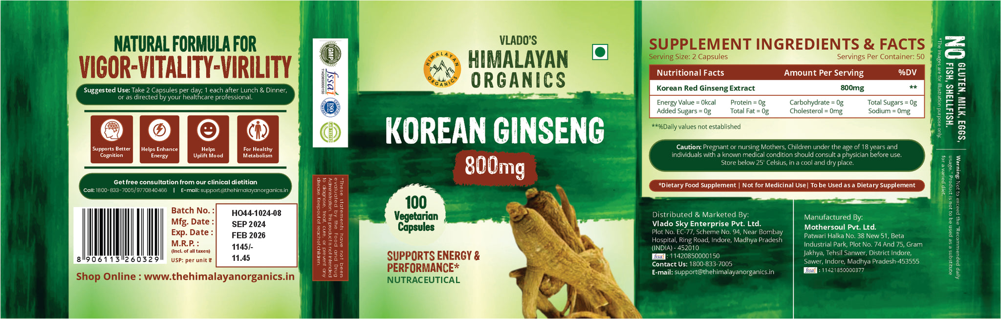 Korean Red Ginseng Capsules For Energy | Himalayan Organics – Vlado's ...